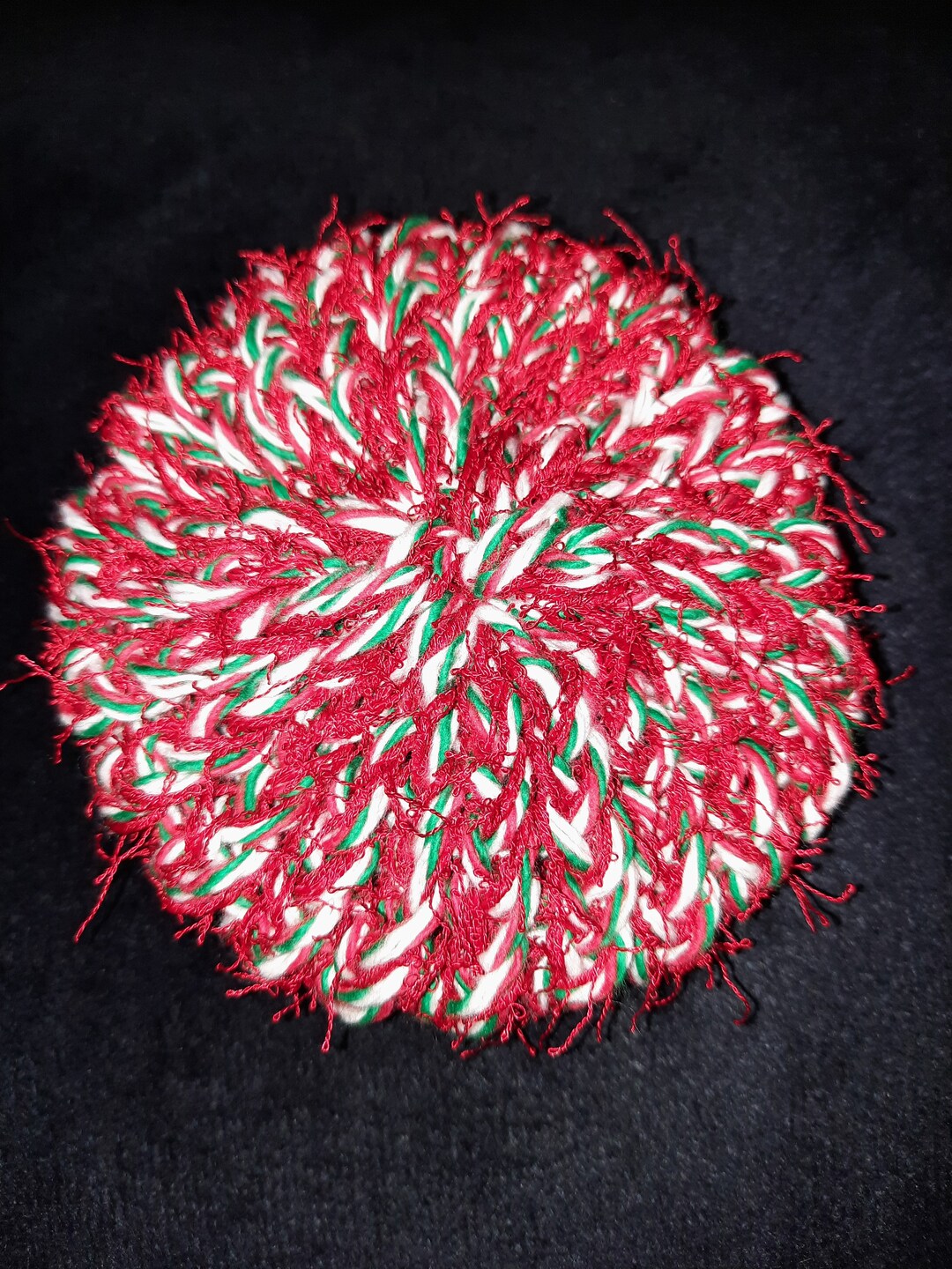 Round Loom Knit Scrubby small With Red Kitchen Bath Scrubber Cloth ...