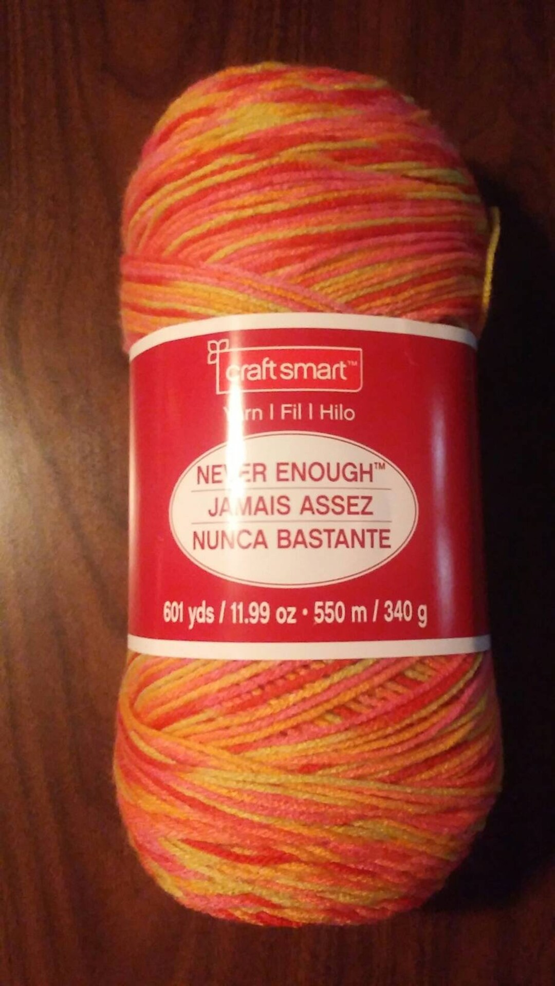 Craft Smart Never Enough Yarn PINK/CORAL (variegated) 601yds/11.99oz - Etsy