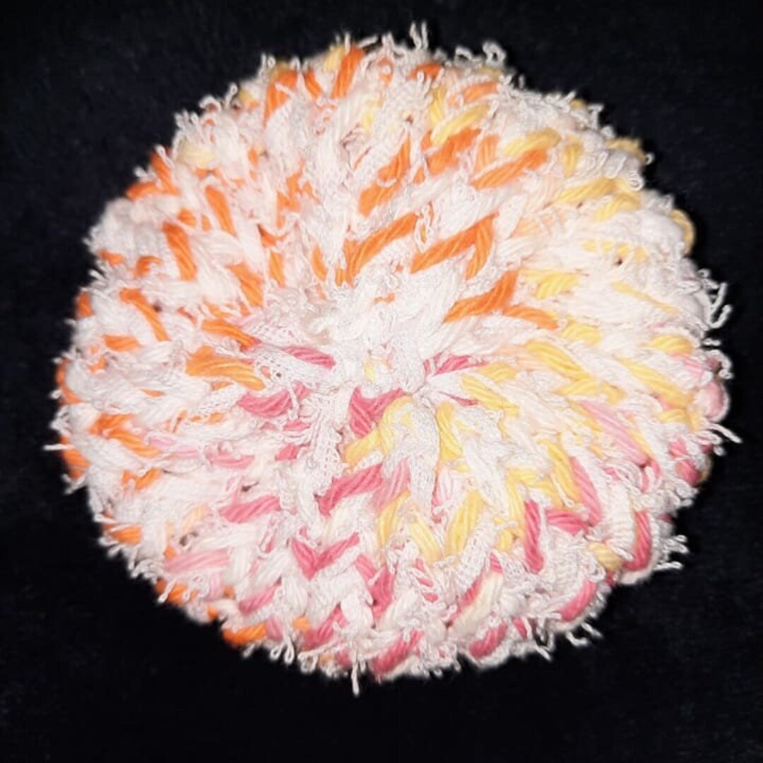 Round Loom Knit Cotton Scrubby (with White) ~~ Bath Scrubber Cloth ...