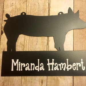 Personalized Show Pig or Hog Sign for Stock Shows Fairs Barn - Etsy