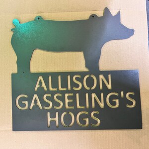 Personalized Show Pig or Hog Sign for Stock Shows, Fairs, Barn Pens ...