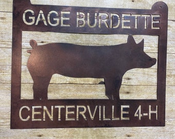 Personalized Show Pig or Hog Sign for Stock Shows Fairs Barn | Etsy