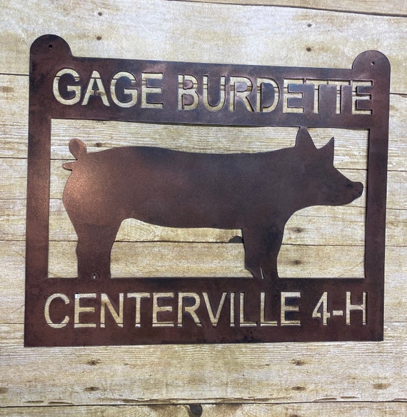 Personalized Pig Hog Sign. Livestock Show Stalls Fair Pens | Etsy