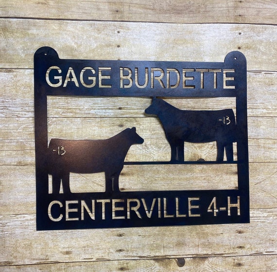 Show Cattle Sign W Heifer and Bull/steer Stock Shows Barns - Etsy