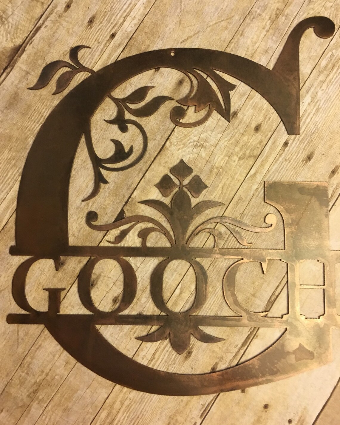 Personalized Ornate Vintage Metal Initial and Family Name Sign ...