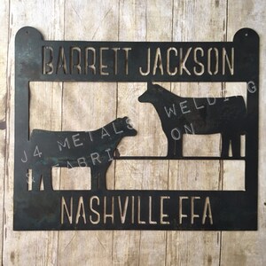 Show Cattle Sign W Heifer and Bull/steer; Stock Shows, Barns, Fairs ...