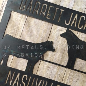 Show Cattle Sign W Heifer and Bull/steer; Stock Shows, Barns, Fairs ...