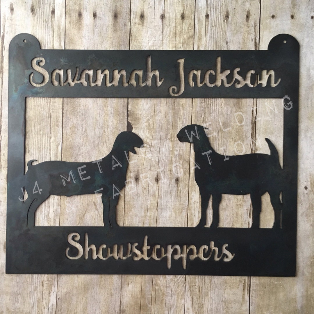 Show Goat Sign With Wether and Doe Boer Goat for Stock Shows, Fairs ...