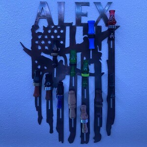 Flag Duck Call Display Rack for Duck Calls. Personalized, Holds 12 ...