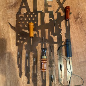Flag Duck Call Display Rack for Duck Calls. Personalized, Holds 12 ...
