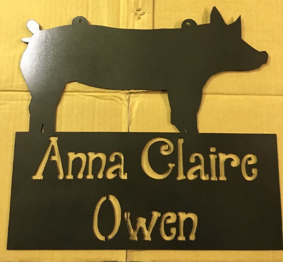 Personalized Show Pig or Hog Sign for Stock Shows, Fairs, Barn Pens ...