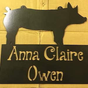 Personalized Show Pig or Hog Sign for Stock Shows, Fairs, Barn Pens ...