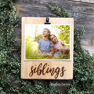Siblings Frame, Siblings Gift, Personalized Siblings Gift, Wood Photo ...