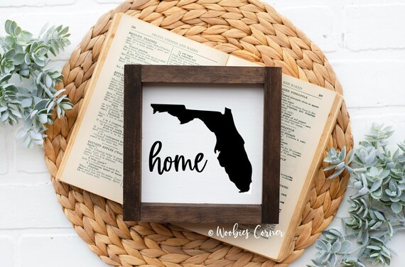 Florida State Sign Florida Home Sign Florida Home Decor | Etsy
