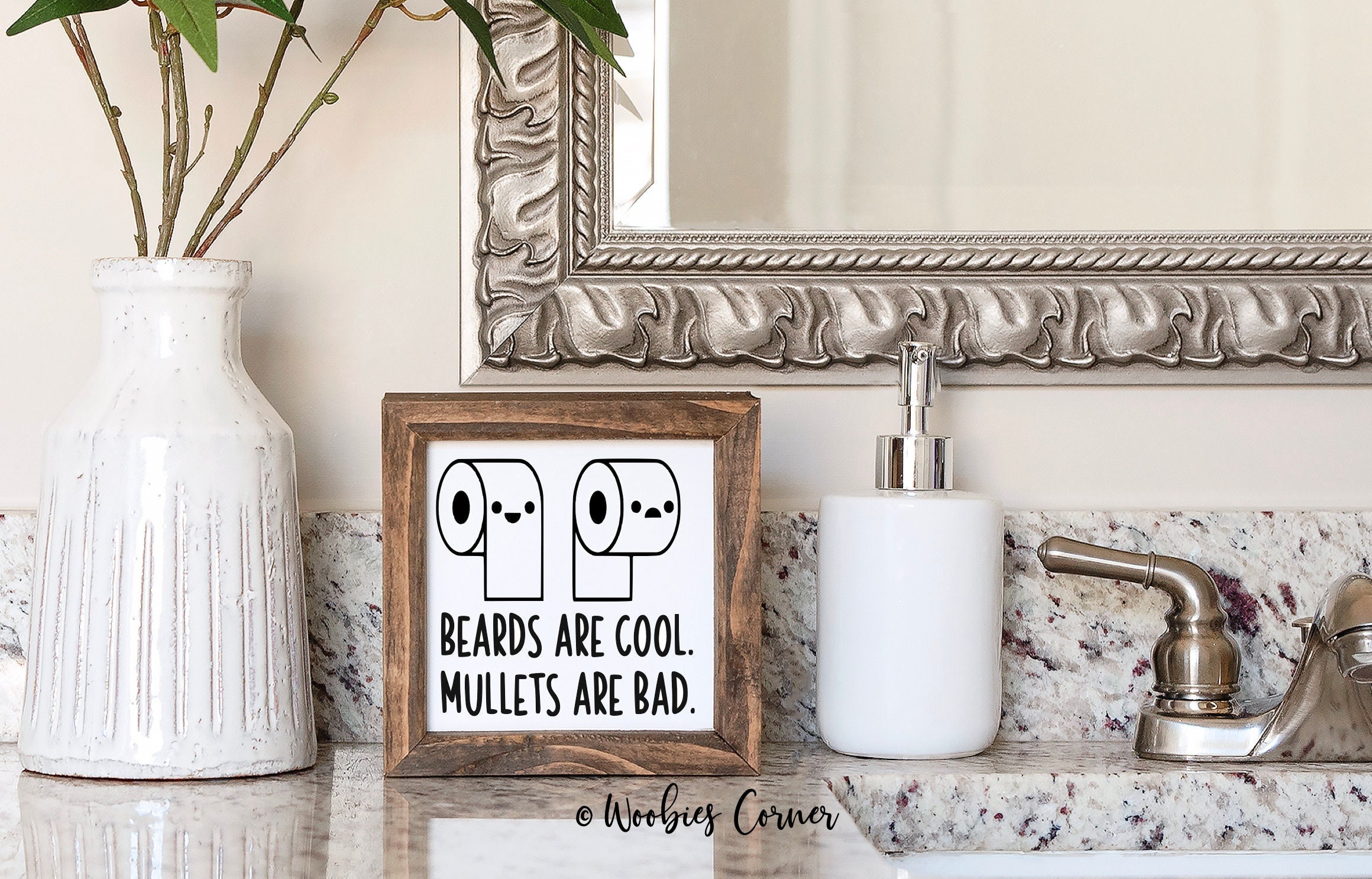 Beards Are Cool Mullets Are Bad Sign Funny Bathroom Sign - Etsy