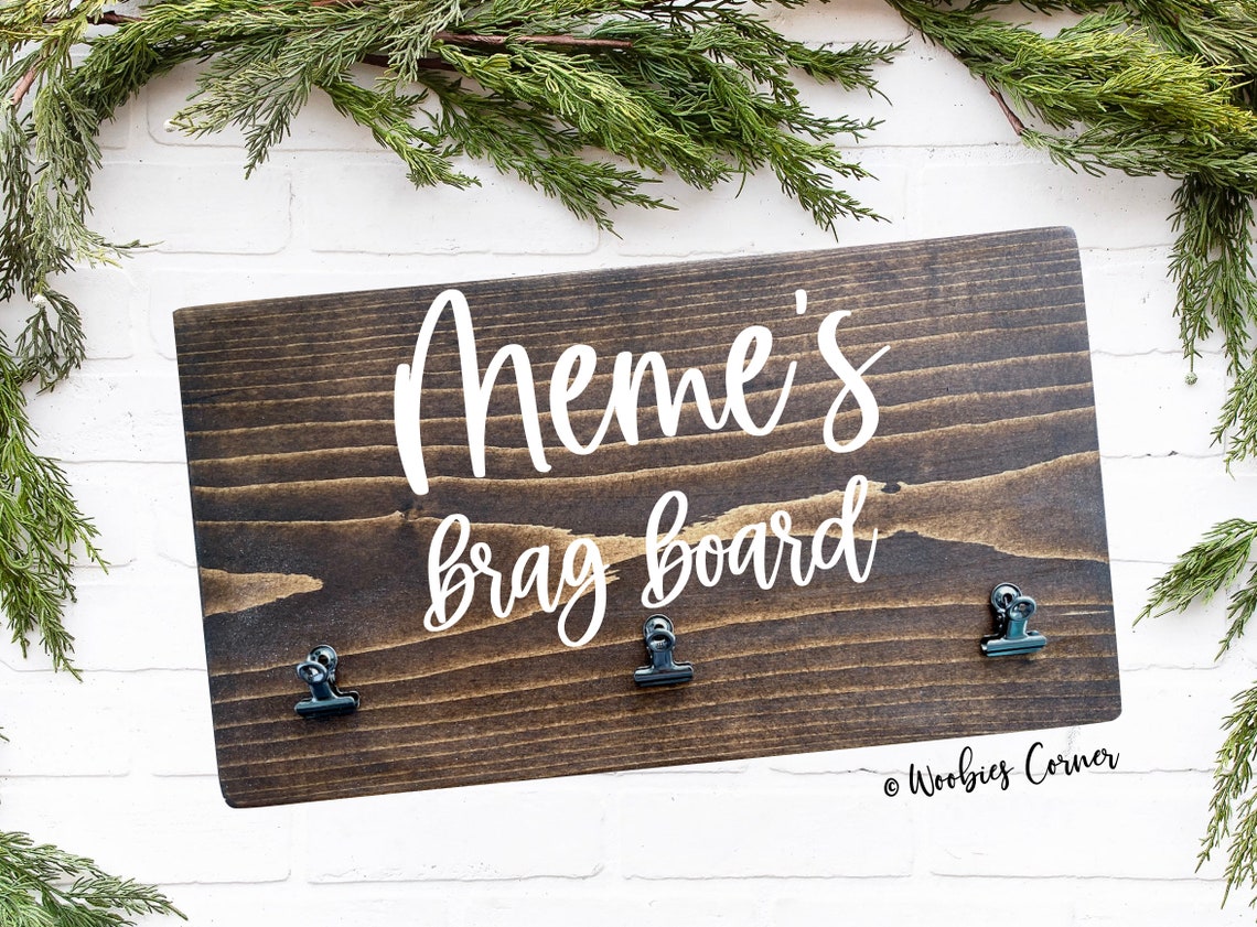 Meme's Brag Board Personalized Mothers Day Gift Gift for - Etsy