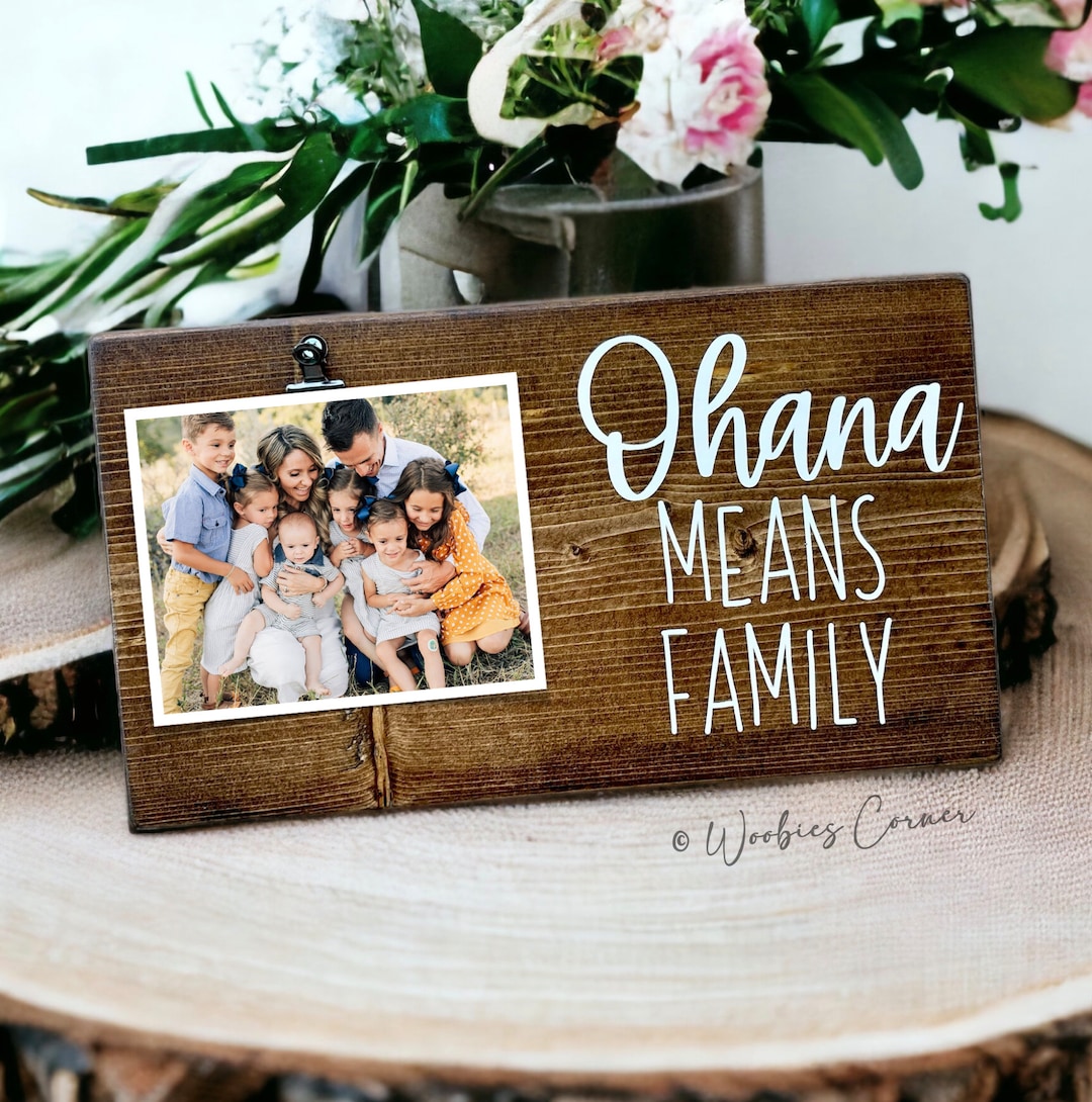 Wooden Family Picture Frame for 5x7 Photo | Love Quote Wood Sign Gift ...