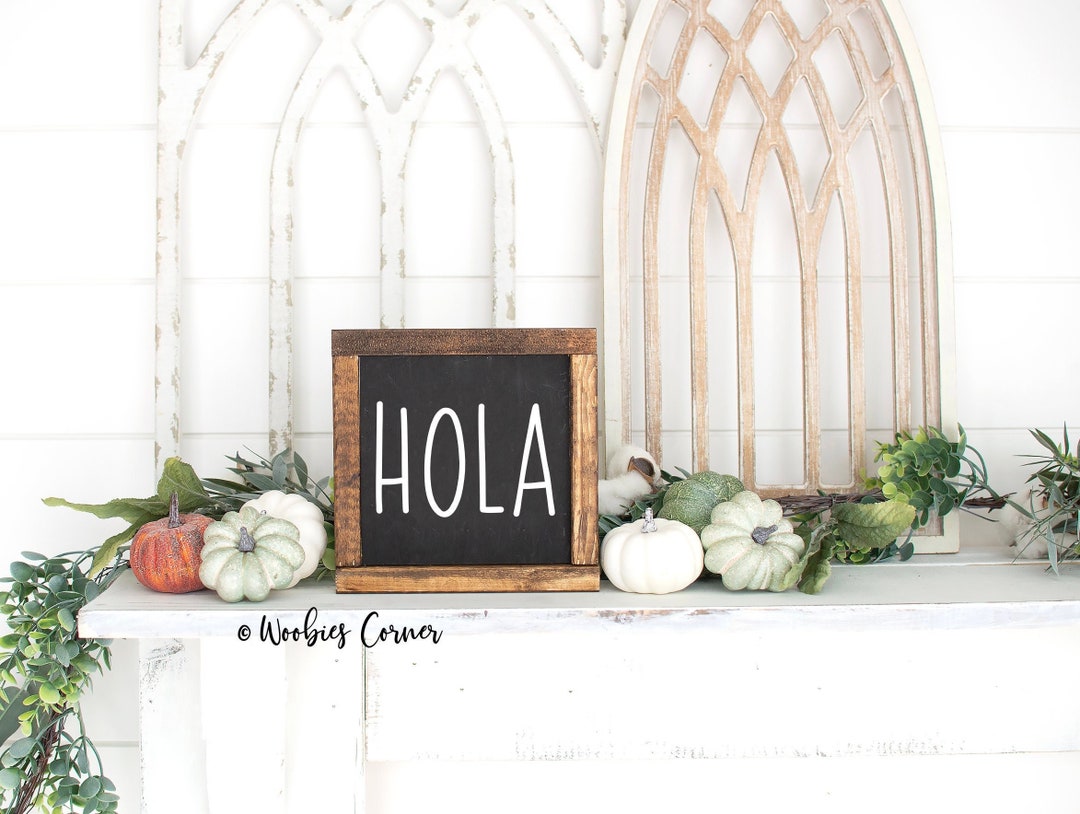 Hola Wood Sign, Spanish Hello Sign, Spanish Home Decor, Small Wood Sign ...
