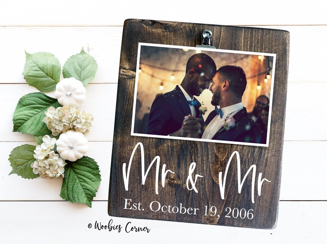 Mr & Mr Picture Frame Gay Couple Wedding Gift LGBTQ Wedding - Etsy