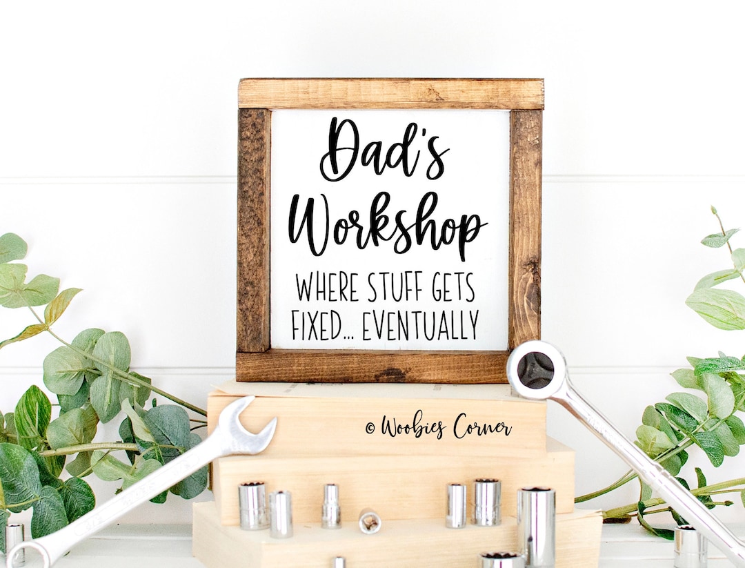 Dads Garage Sign, Funny Dad Sign, Personalized Workshop Sign, Funny ...