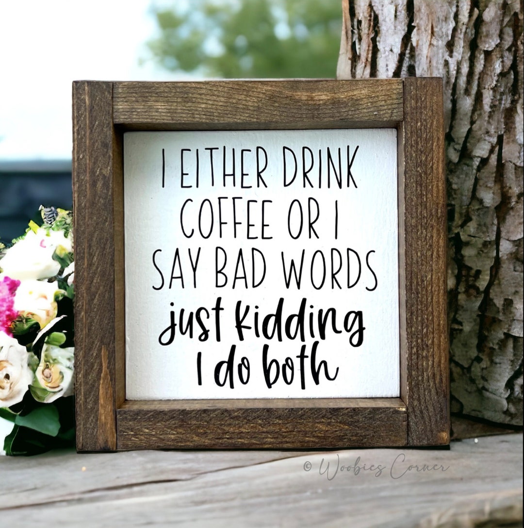 Funny Coffee Sign | Tiered Tray Decor for Coffee Lovers | Farmhouse ...
