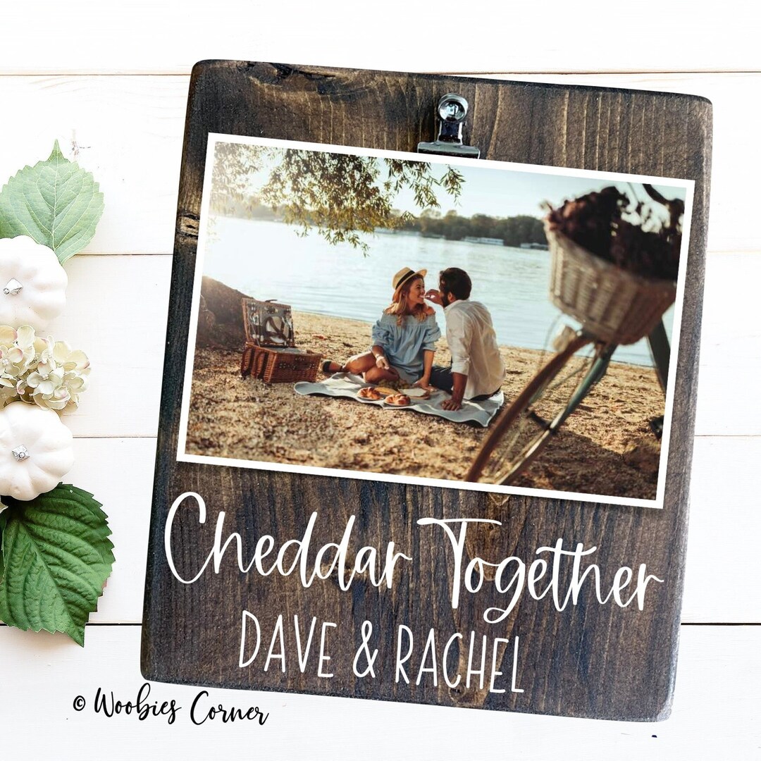 Cheddar Together Picture Frame, Personalized Cheese Quote With Names ...