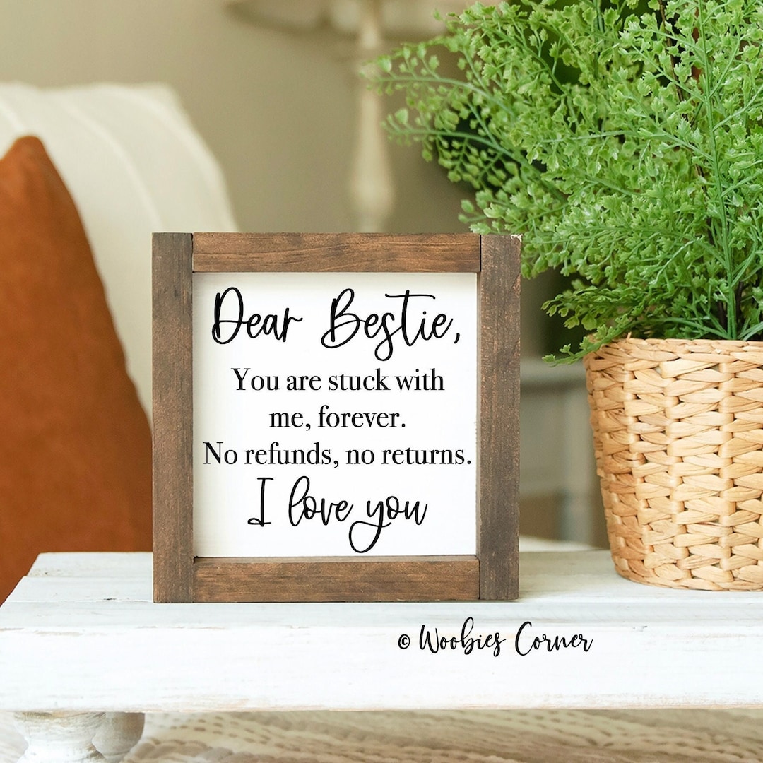 Dear Best Friend Sign, Long Distance Friendship Gift, Gift for Best ...