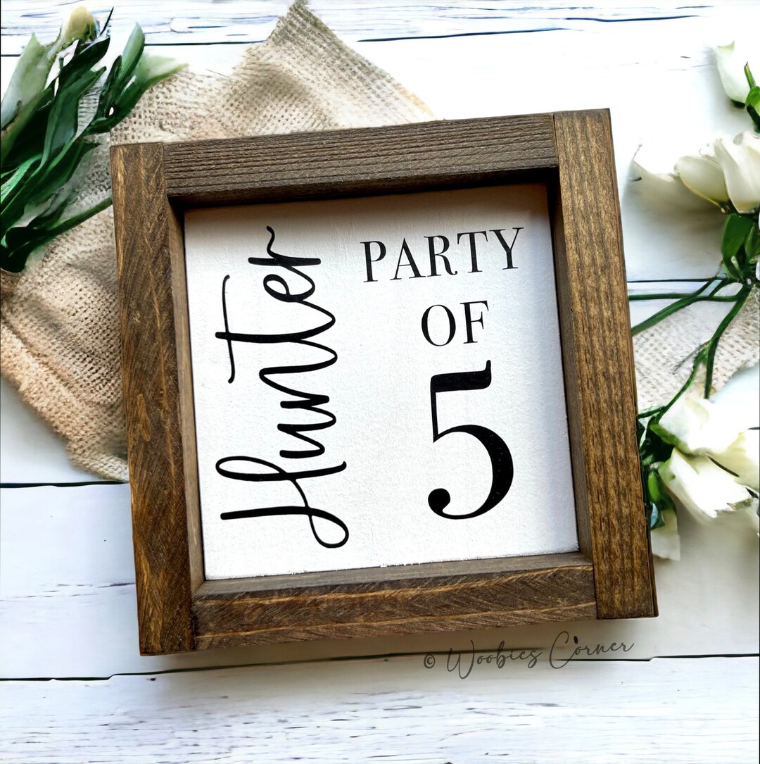 Pregnancy Announcement Sign, Pregnancy Gift, Party of 5 Sign, Party of ...