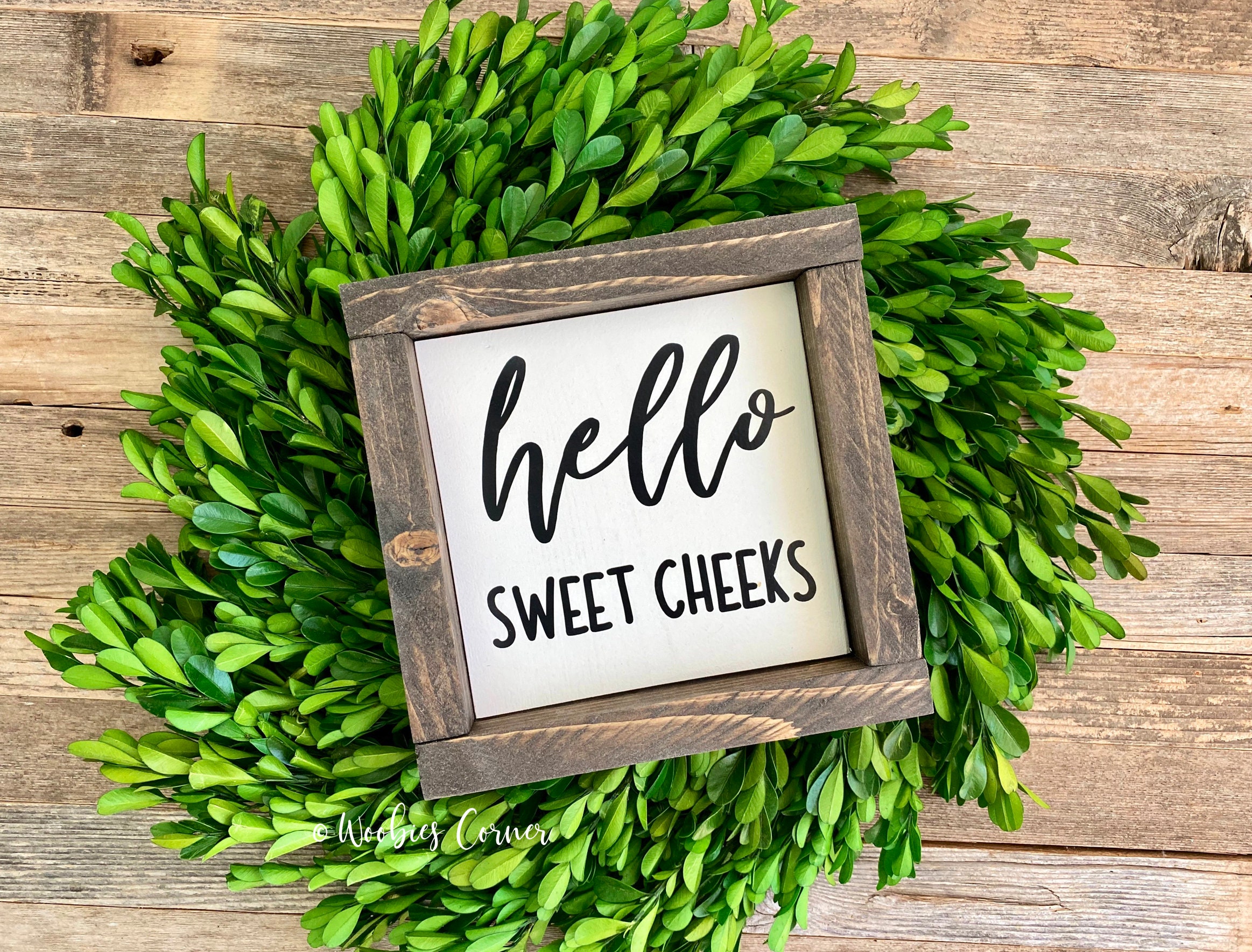 Hello Sweet Cheeks Sign Funny Bathroom Signs Bathroom Wood | Etsy