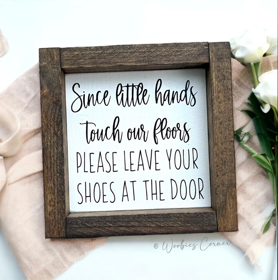 No Shoes Entryway Sign for Home | Remove Your Shoes Wood Signs | Front ...