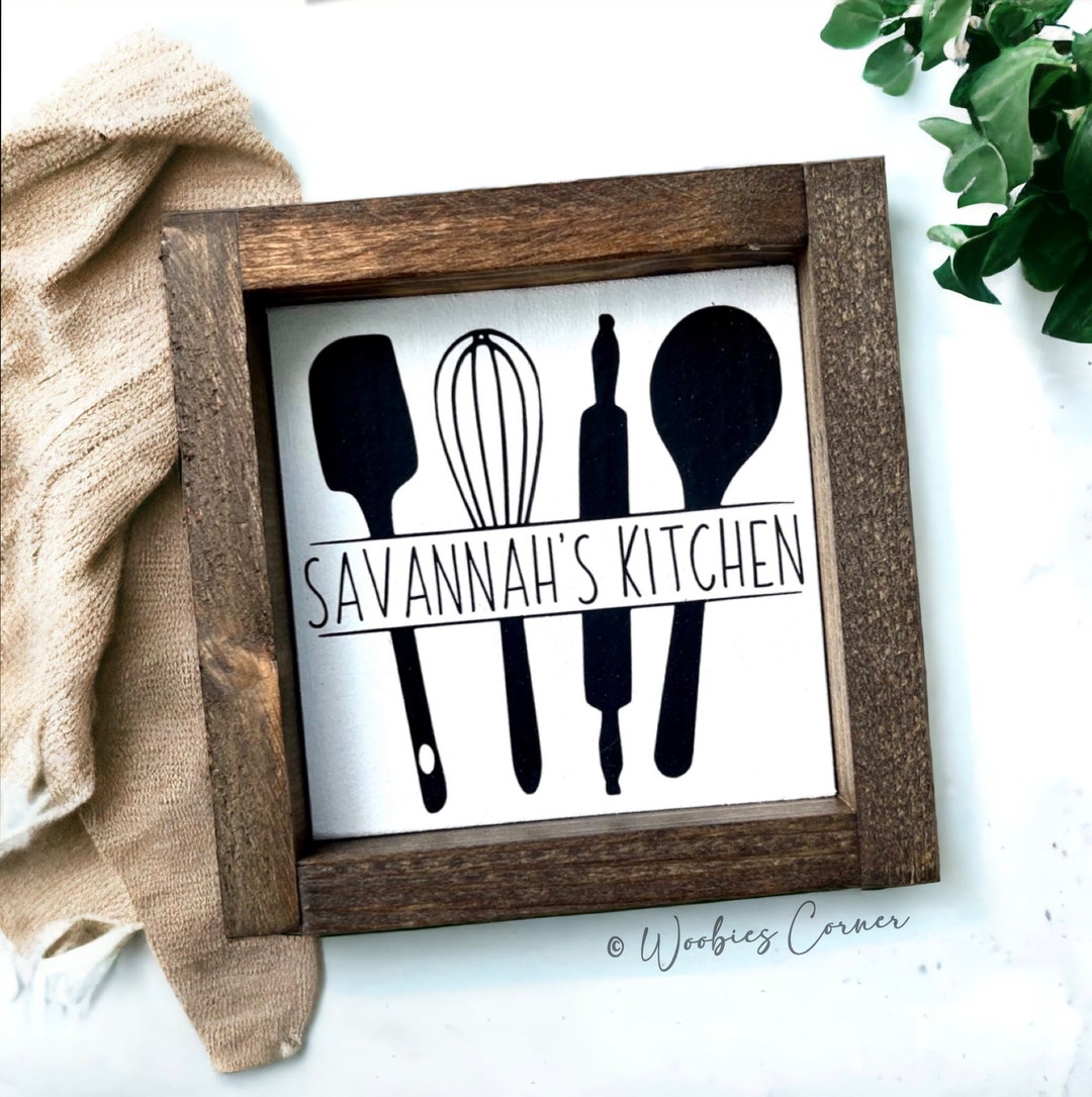 Personalized Kitchen Sign, Grandma's Kitchen Wood Sign, Kitchen Wall ...