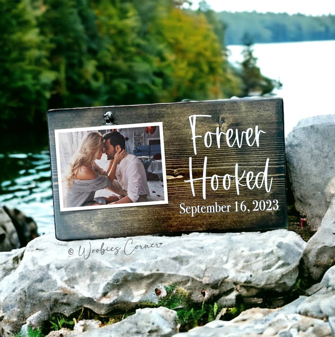 Forever Hooked Picture Frame | Fishing Gift | Anniversary Gift ...