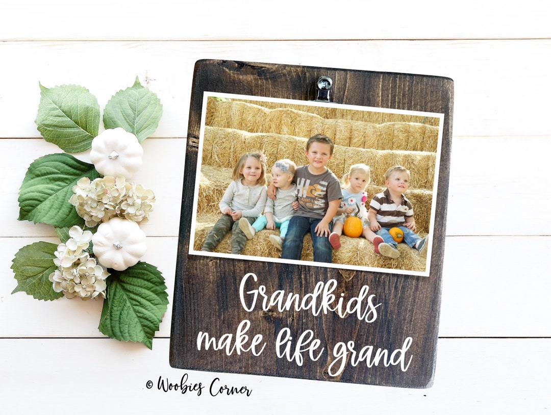 Grandkids Make Life Grand Frame, Grandparent Picture Frame ...