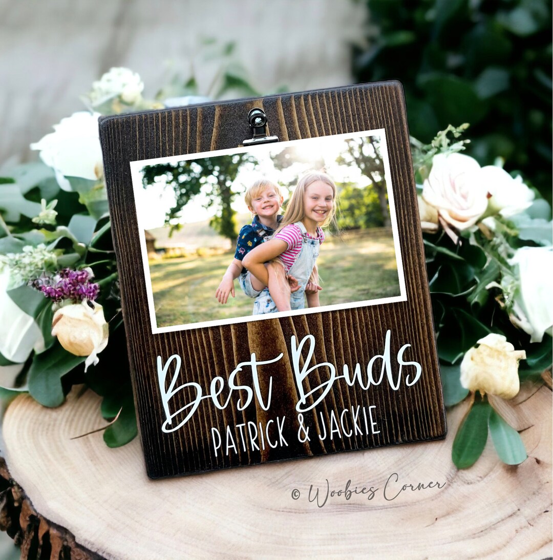 Personalized Best Friends Picture Frame With Names | Custom Rustic Wood ...