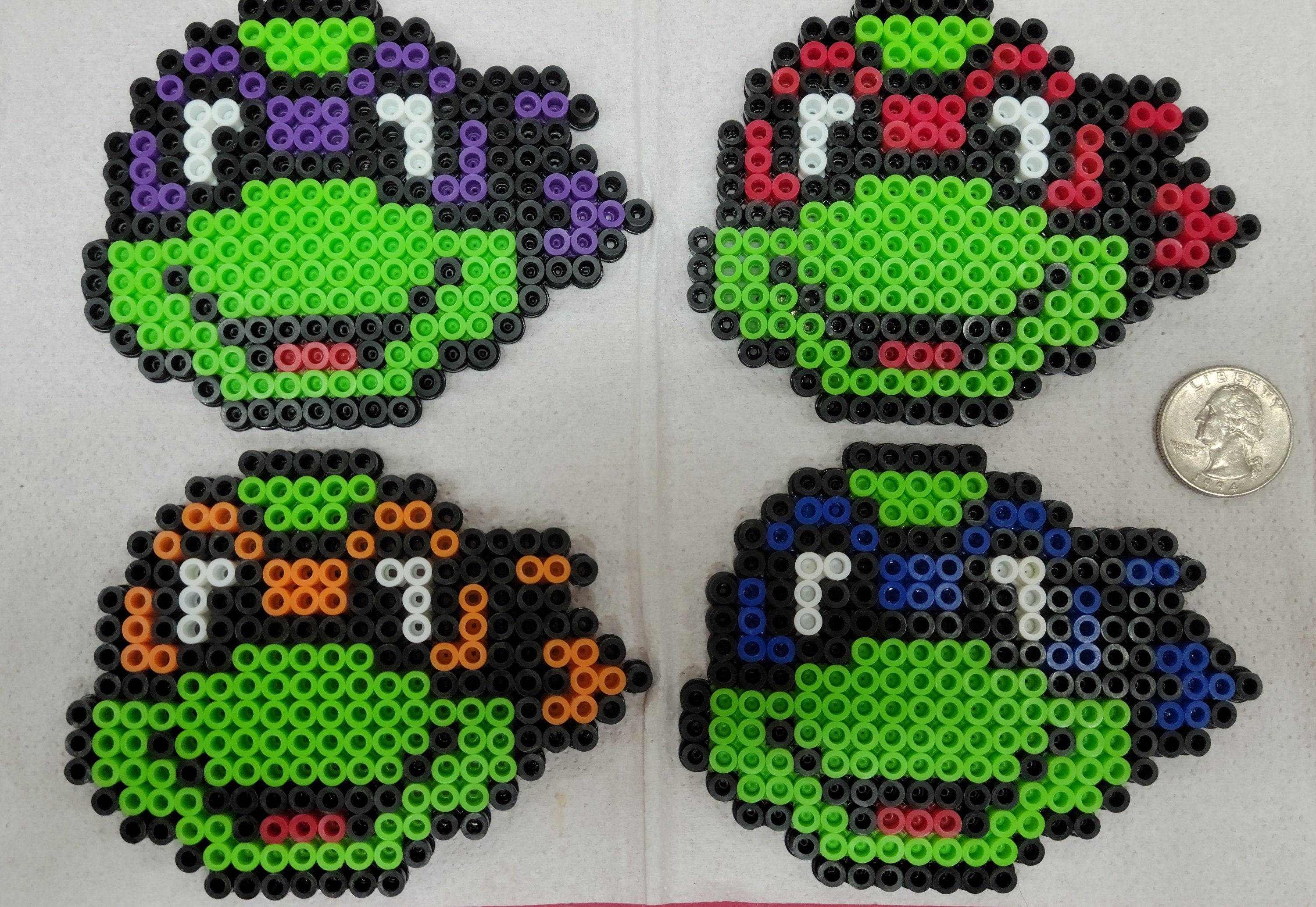Ninja Turtle Perler Bead Magnets - Etsy