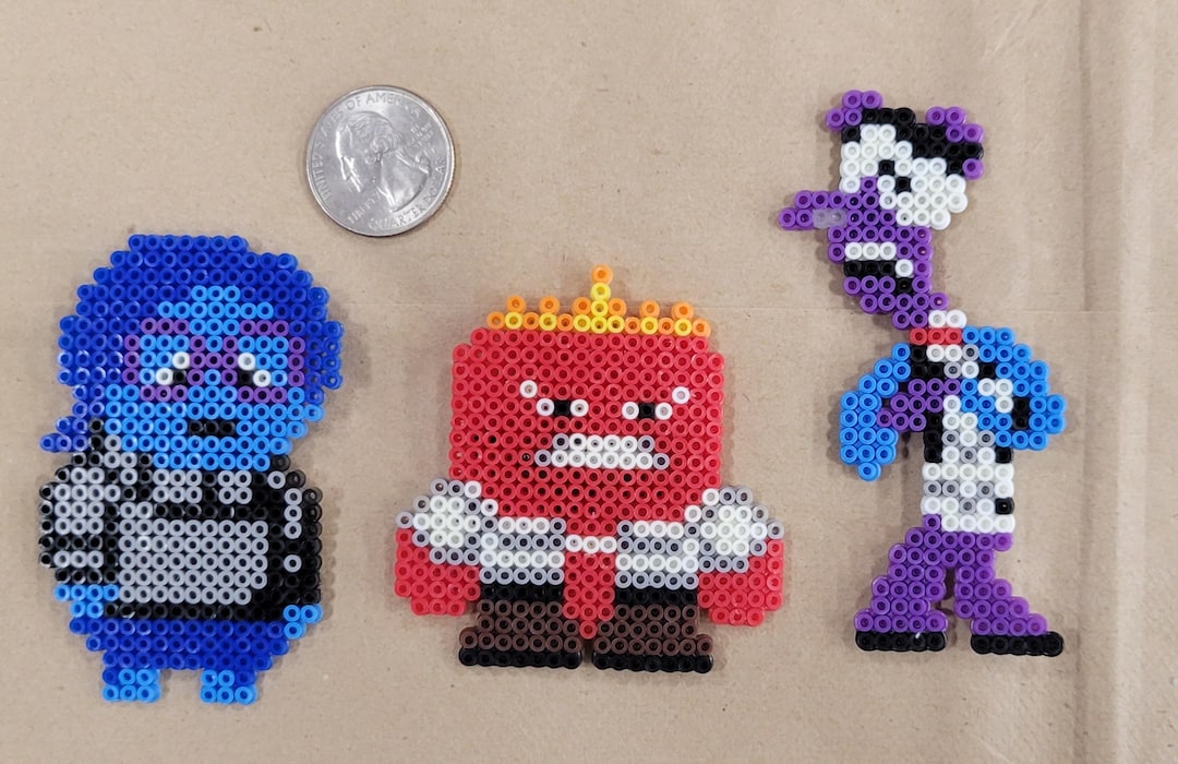 Inside Out Trio Mini Perler Bead Magnets - Etsy