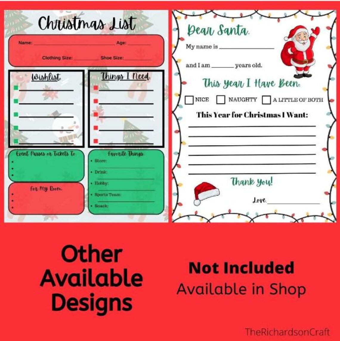 Dear Santa Letter | Instant Download | Christmas Letter to Santa for ...