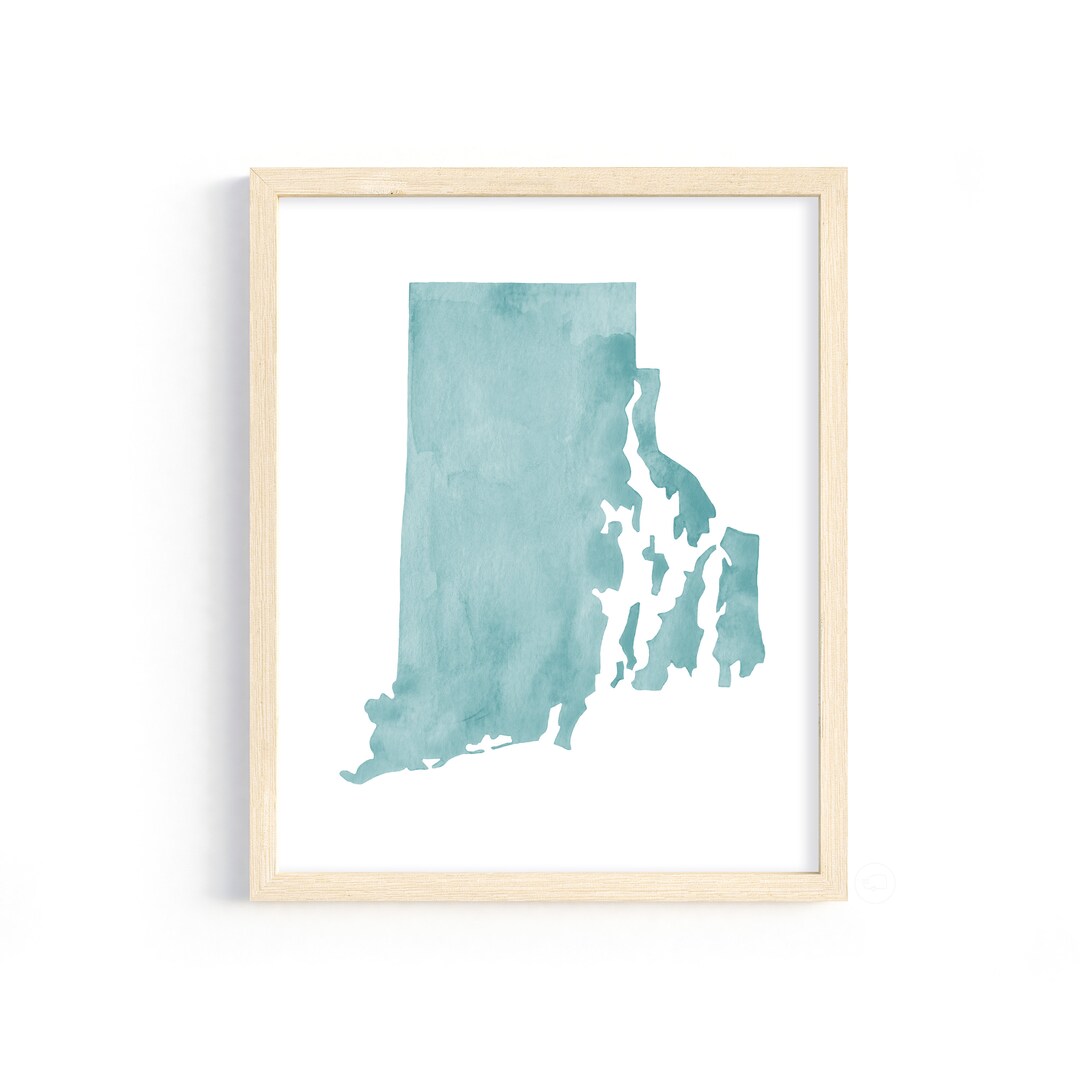 Rhode Island Watercolor Print. State Illustration. Custom Rhode Island ...