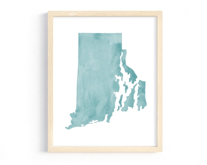 Rhode Island Watercolor Print. State Illustration. Custom Rhode Island ...