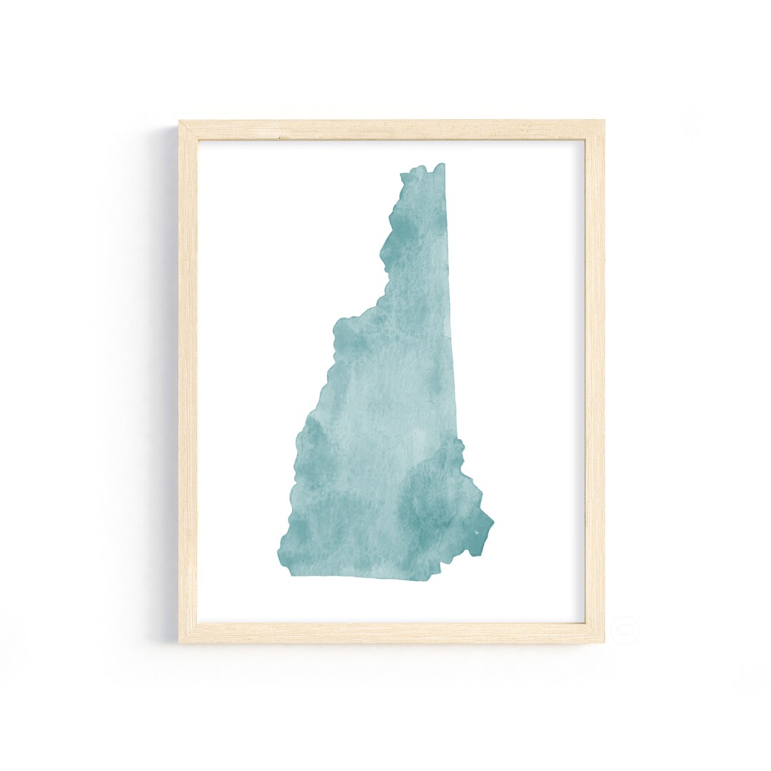 New Hampshire Watercolor Print. New Hampshire Home Decor.new Hampshire ...