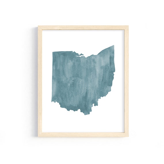 Ohio Watercolor Print. Watercolor State Illustration. Ohio Art - Etsy