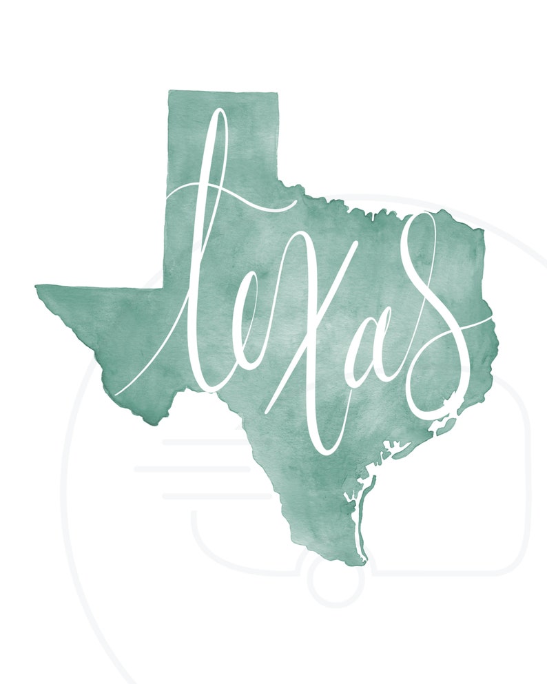 Texas Watercolor Print. State Illustration. Texas State Art - Etsy
