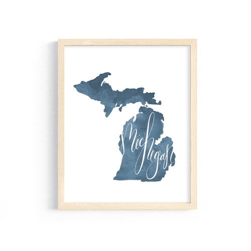 Printable Michigan State Art Print 8x10 Digital Wall Art Gift - Etsy