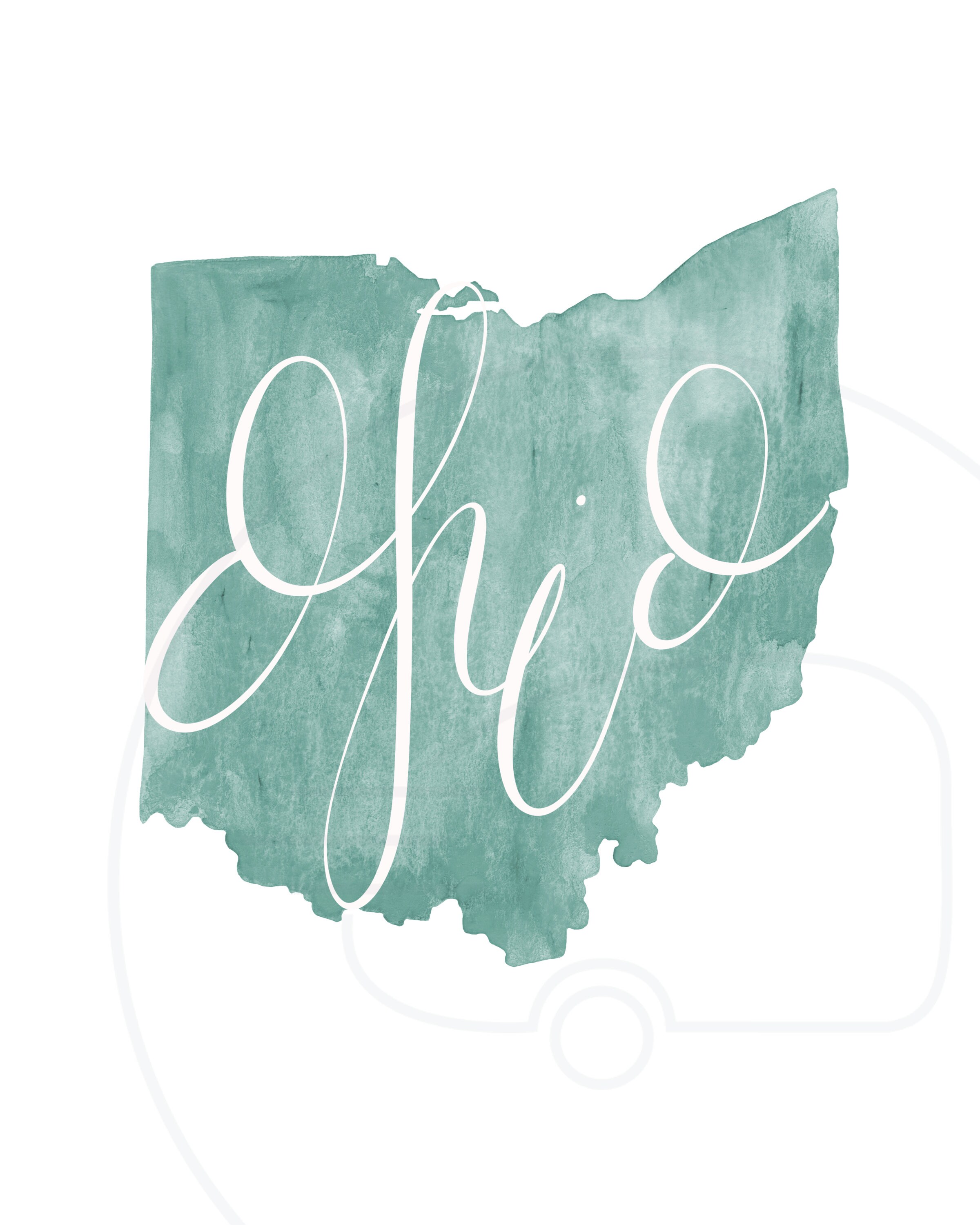 Hand Lettered Ohio Watercolor Print. Hand Lettered State | Etsy