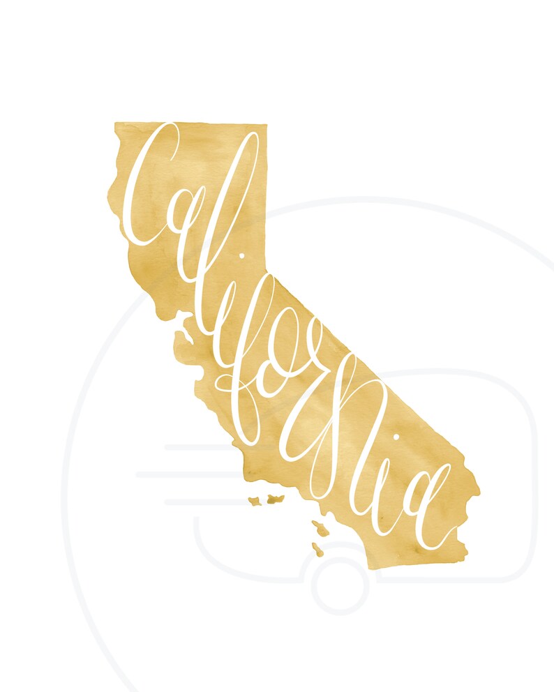 Hand Lettered California State Print. Home State Love. California Gift ...