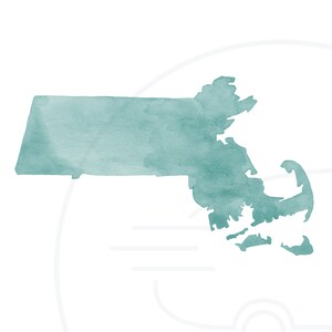 Massachusetts Watercolor Print. Massachusetts Decor. Massachusetts Art ...
