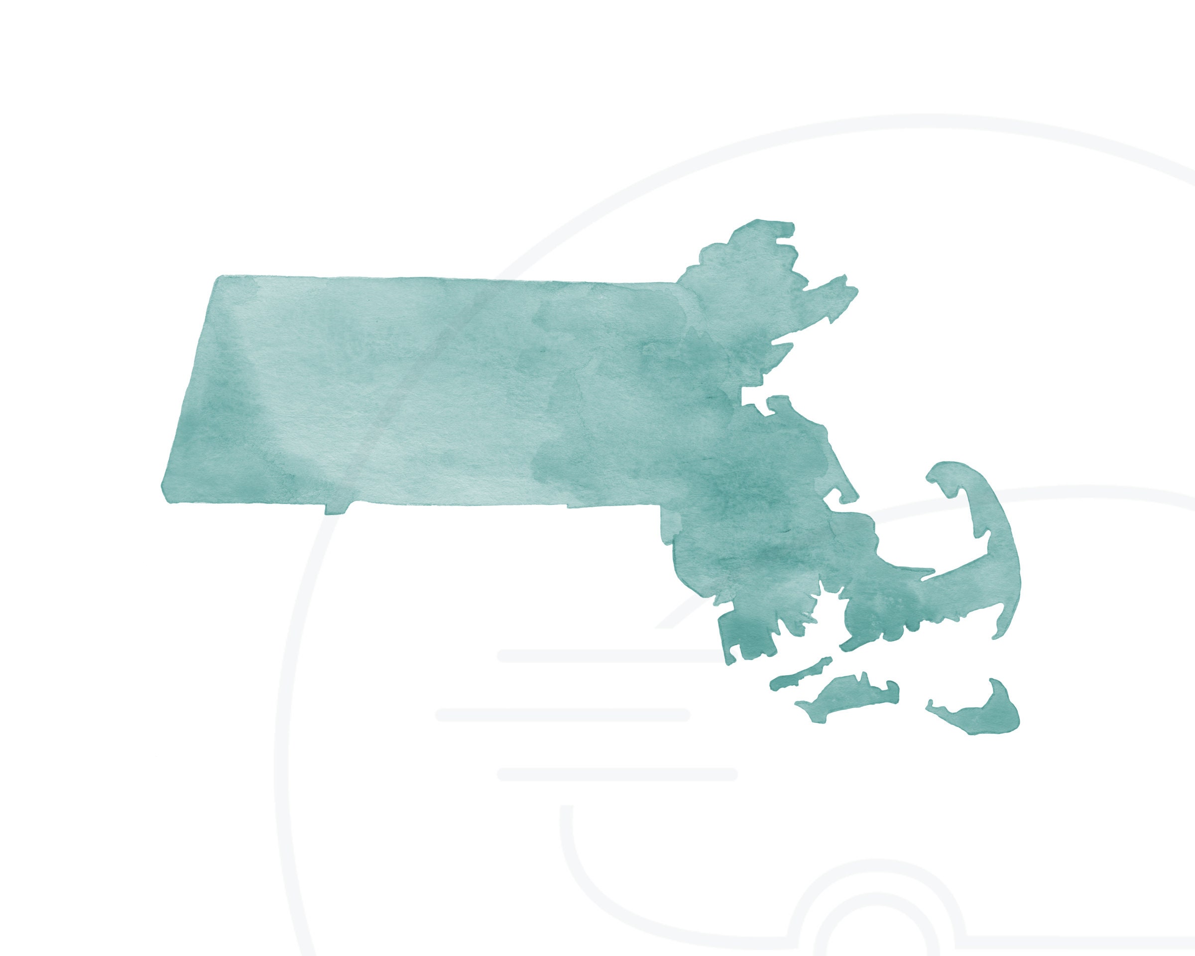 Massachusetts Watercolor Print. Massachusetts Decor. Massachusetts Art ...