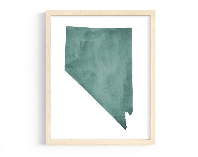 Nevada Watercolor Print. Nevada Home Decor. Nevada State Art Print ...