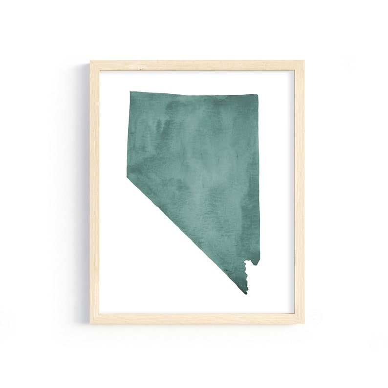 Nevada Watercolor Print. Nevada Home Decor. Nevada State Art Print ...