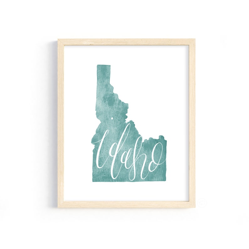 Idaho Watercolor Print. State Illustration. Personalized State Print ...